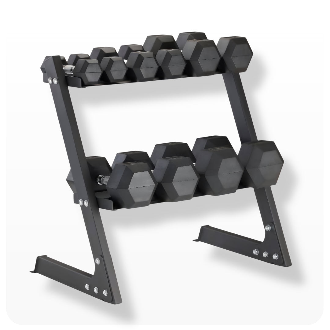 2 Tier Dumbbell Storage Rack 2.5kg - 20kg Dumbbell Weight Set Home Gym ...