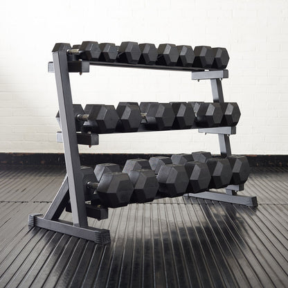 Huge Dumbbell Rack with Dumbbells 2.5-30kg Home Gym Set Pair Weights ...