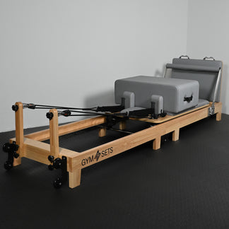 GymSets Flodable Oak Reformer Pilates Machine - Full Size Studio Grade ...