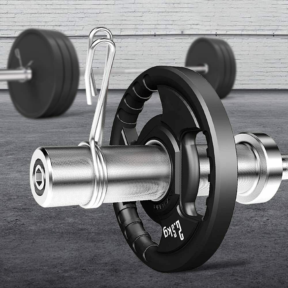 Olympic 2" Barbell Weighted Deadlift Bench Squat Bar Home Gym Metal 20 ...