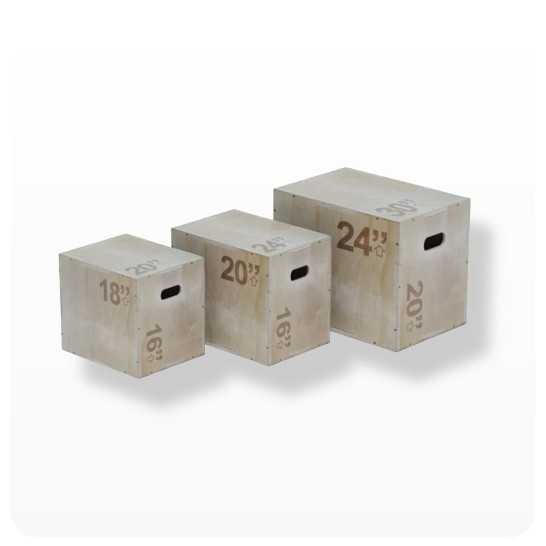 Wooden Plyometric Jump Box Exercise Plyro Jumping Home Gym Fitness Set ...