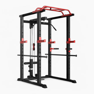 Power Rack Squat Cage with Weight Home Gym Pull & Half Up Bar Mirafit ...