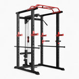 Power Rack Squat Cage with Weight Home Gym Pull & Half Up Bar Mirafit ...